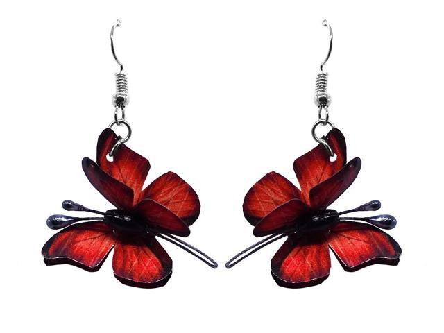 Click here for 3D Butterfly Fluttering Animal Dangle Earrings - W... prices
