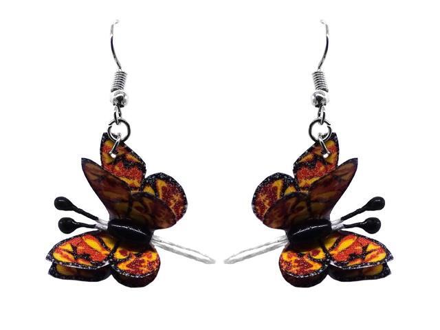 Click here for 3D Butterfly Fluttering Animal Dangle Earrings - W... prices
