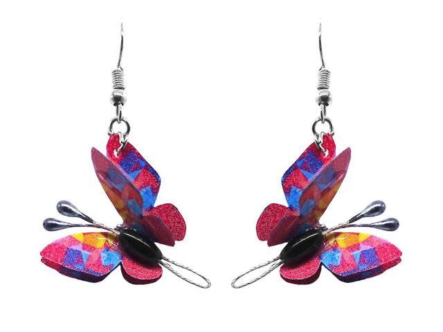 Click here for 3D Butterfly Fluttering Animal Dangle Earrings - W... prices