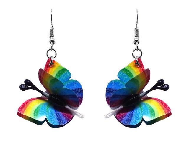 Click here for 3D Butterfly Fluttering Animal Dangle Earrings - W... prices