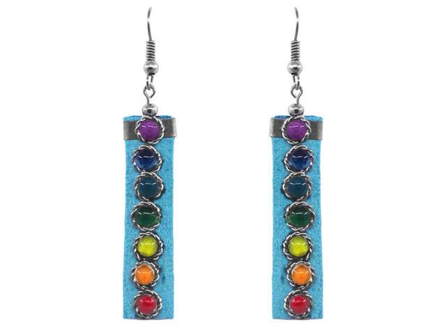 Click here for Chakra Rainbow Seed Beaded Rectangle Suede Materia... prices