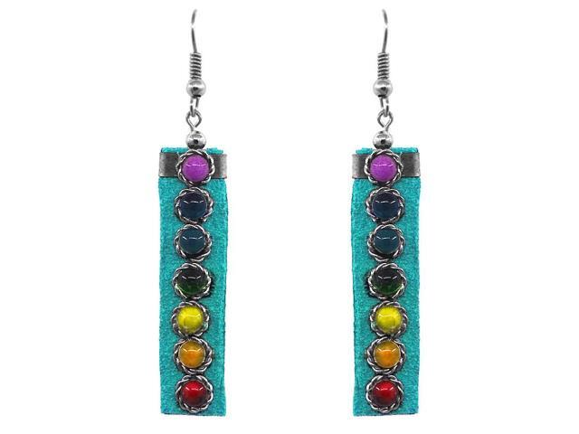 Click here for Chakra Rainbow Seed Beaded Rectangle Suede Materia... prices