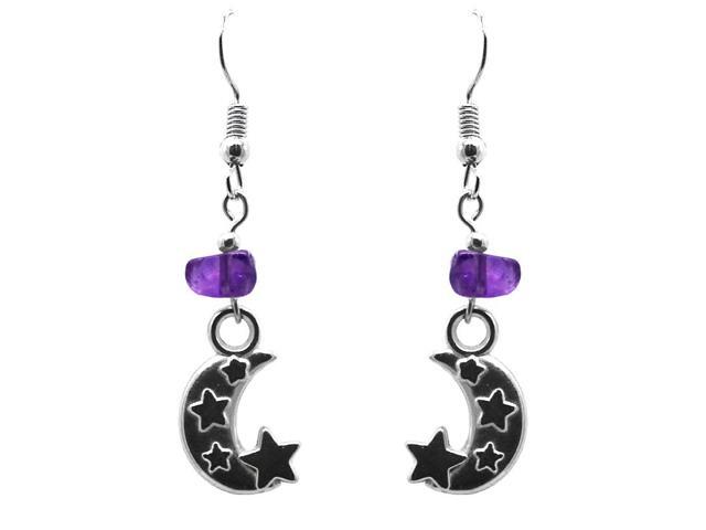 Click here for Crescent Half Moon and Stars Silver Metal Charm Ch... prices