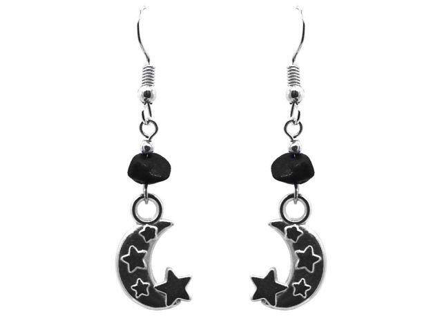 Click here for Crescent Half Moon and Stars Silver Metal Charm Ch... prices
