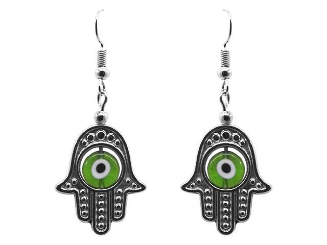 Click here for Hamsa Hand Silver Metal Charm Evil Eye Bead Dangle... prices