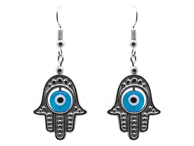 Click here for Hamsa Hand Silver Metal Charm Evil Eye Bead Dangle... prices