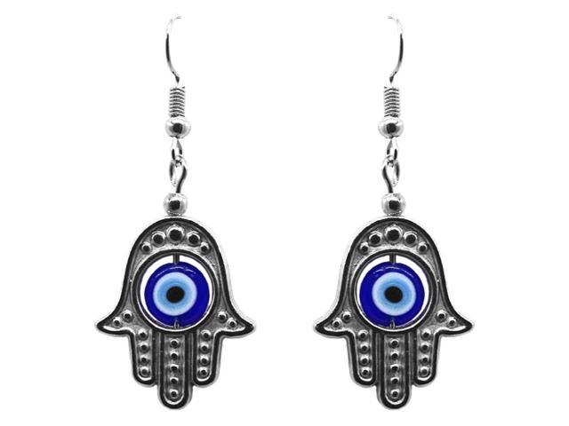 Click here for Hamsa Hand Silver Metal Charm Evil Eye Bead Dangle... prices