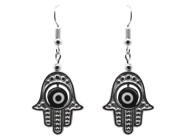 Click here for Hamsa Hand Silver Metal Charm Evil Eye Bead Dangle... prices