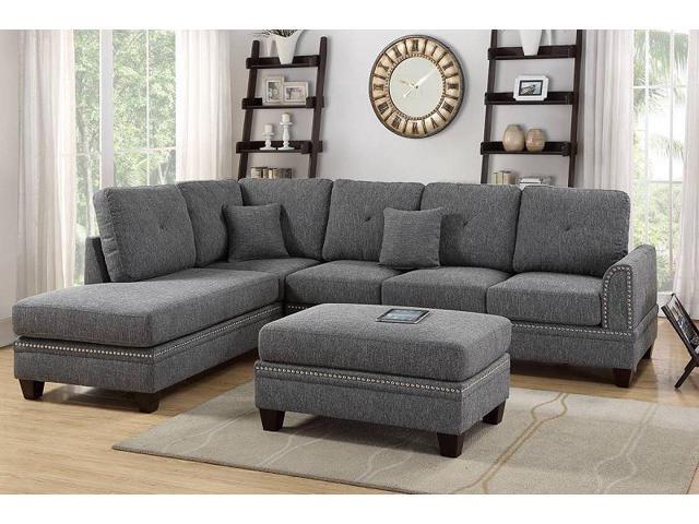 Click here for Bosnia 2 Pieces Sectional Sofa Set in Ash Black Co... prices