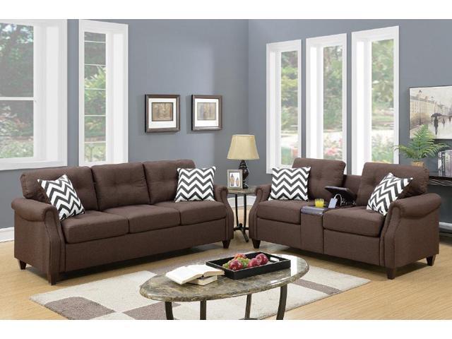 Click here for Ife 2 Piece Sofa Set with Console Upholstered in D... prices