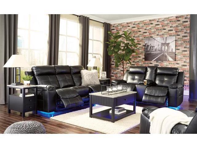 Click here for Mahon 3 Piece Led Reclining Living Room Set in Bla... prices