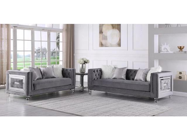 Click here for Mestre 2-Piece Grey Living Room Sofa Set Upholster... prices