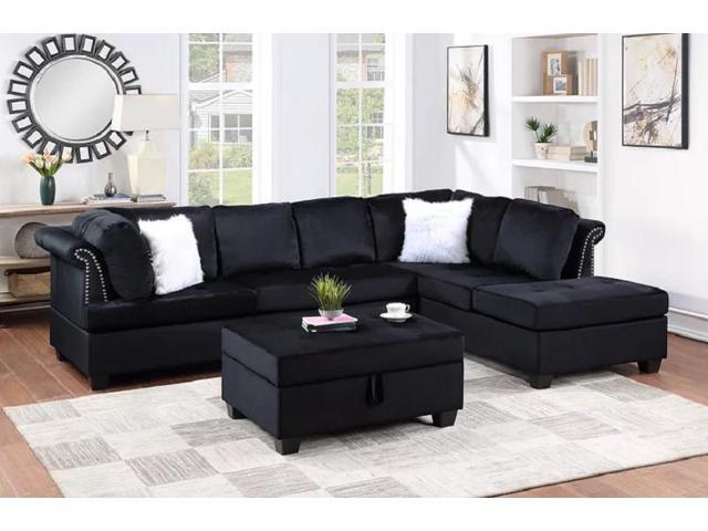 Click here for Valenca Black 3 Piece Sectional with Storage Ottom... prices