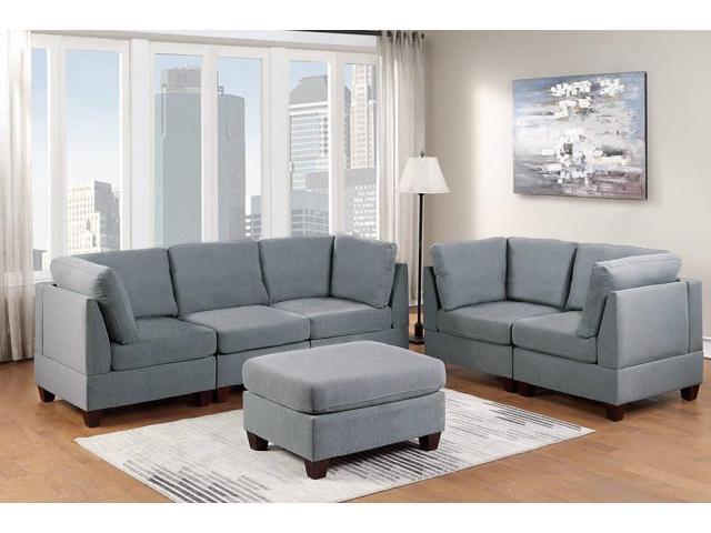 Click here for Stresa Grey 6-Piece Modular Sofa  Loveseat with Ot... prices