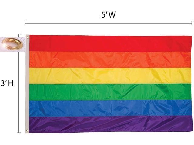 Click here for Rainbow Flag 3x5 FT LGBTQ Gay Lesbian flags - Heav... prices