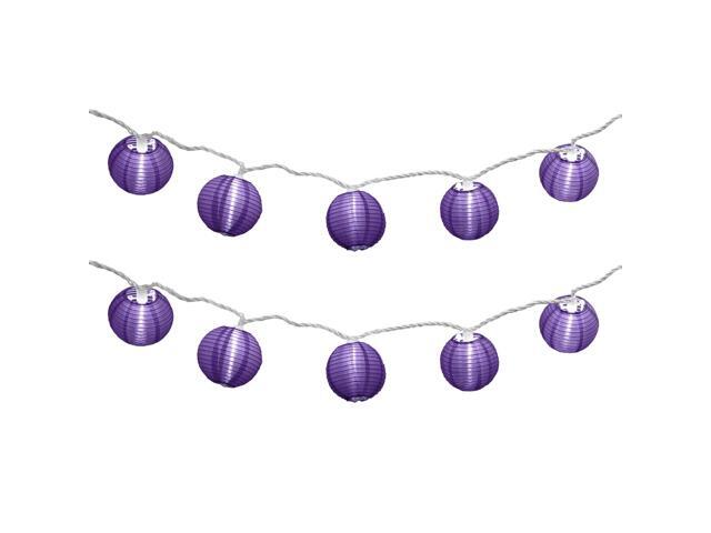 Click here for Electric String Lights with 10 Nylon Lanterns - Pu... prices