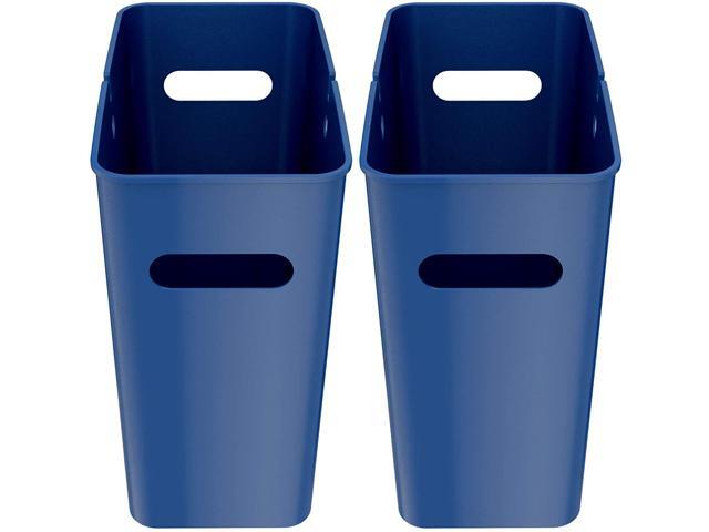 iTouchless SlimGiant Plastic Wastebasket with Handles 4.2 Gallon Set of 2 - Blue