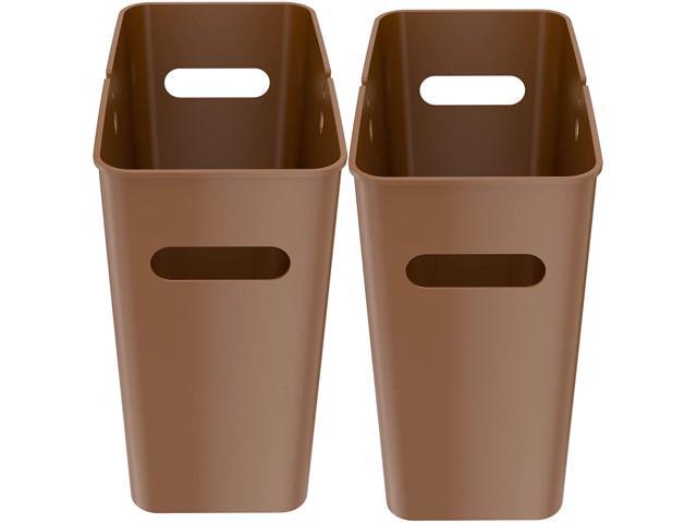 iTouchless SlimGiant Plastic Wastebasket with Handles 4.2 Gallon Set of 2 - Brown