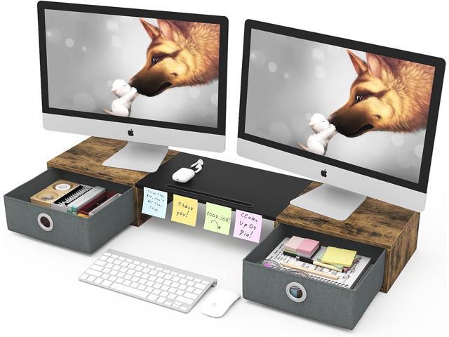 Click here for WESTREE Dual Monitor Stand Riser with Two Drawers... prices