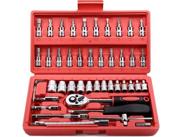 Click here for Egofine 46 Pieces 1/4 inch Drive Socket Ratchet Wr... prices