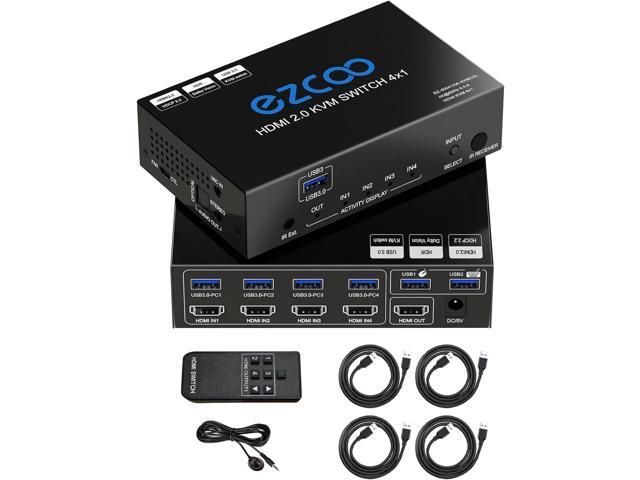 Click here for USB 3.0 KVM Switch HDMI 4 Computer 1 Monitor 4K 60... prices