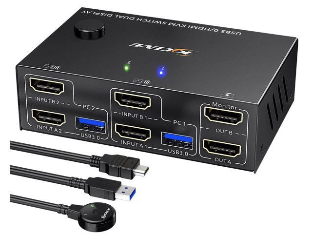 Click here for USB 3.0 Dual Monitor KVM Switch HDMI 4K@60Hz 2K@14... prices