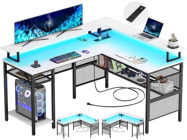 Click here for Unikito L Shaped Computer Desk with LED Strip and... prices