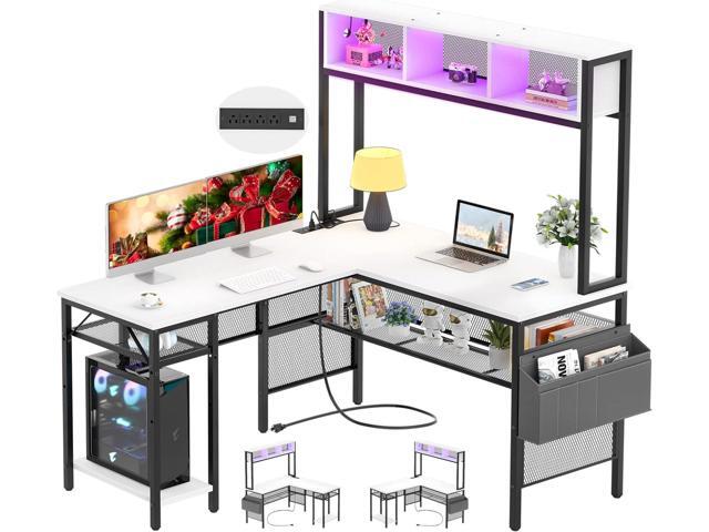 Click here for Unikito L Shaped Computer Desk with LED Strip and... prices