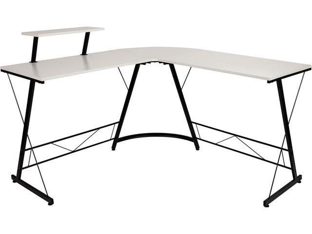 Click here for Flash Furniture Ginny Corner Desk - White/Black Sp... prices