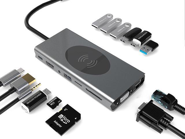 Click here for USB C Docking Station for Laptop 10W Wireless char... prices