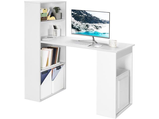 Click here for Tangkula White Computer Desk with Bookshelf  Writi... prices