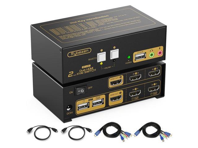 Click here for KVM Switch HDMI 2 Computers 2 Monitors  2 Port 4K@... prices