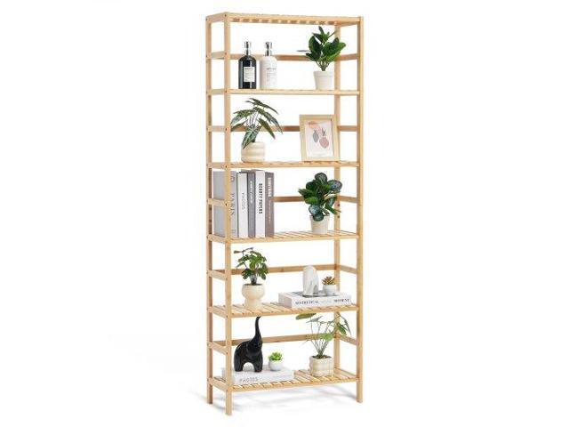 Click here for VEVOR 6-Tier Bamboo Shelf  Rattan Shelf  Open Wood... prices