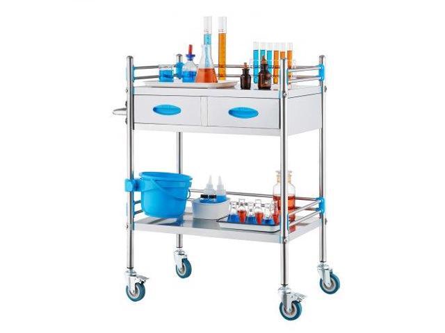 Click here for VEVOR Medical Dental Lab Serving Cart Trolley 2 Ti... prices