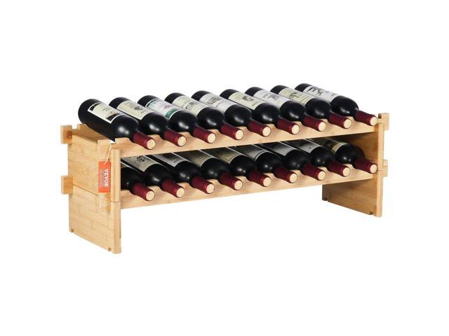Click here for VEVOR 18 Bottle Stackable Modular Wine Rack Bamboo... prices