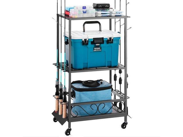 Click here for 10 Pole Fishing Rod Holder Fishing Rack Cart Organ... prices