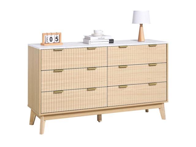 Click here for VEVOR 6 Fluted Drawer Dresser  Wooden Chest of Dra... prices