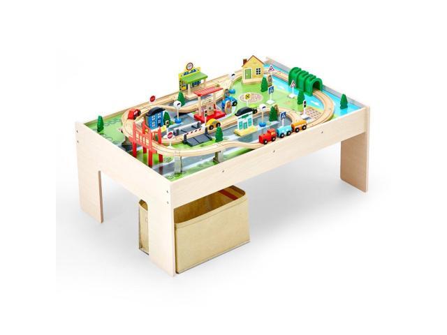 Click here for Train Table 84 Pieces Wooden Kids Activity Table w... prices