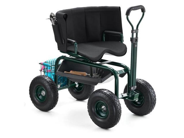 Click here for Rolling Garden Cart with Swivel Seat Backrest Tool... prices