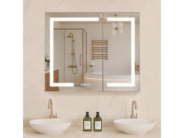 Click here for Lighted Medicine Cabinet 36 x 30 HD Tempered Glass... prices