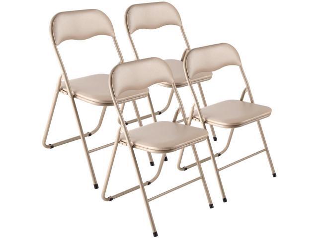 Click here for 4 Pack Folding Chairs Portable Leather Chairs with... prices