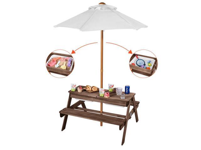 Click here for Picnic Table Wooden Tables and Bench Set with Umbr... prices