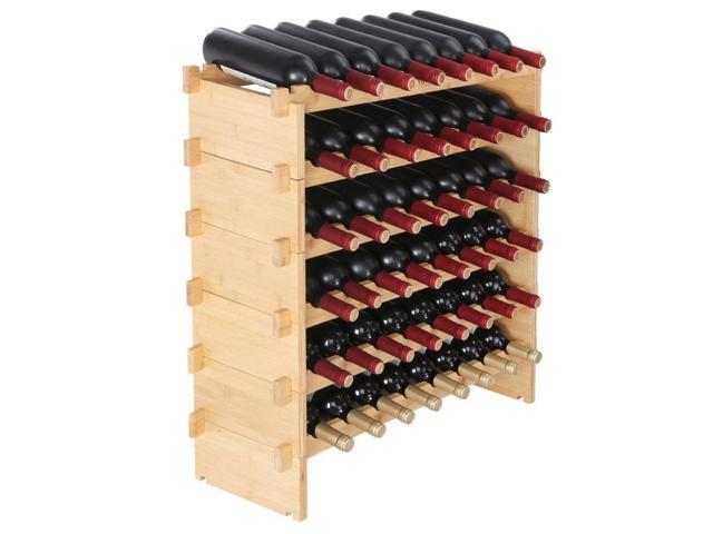 Click here for VEVOR 48 Bottle Stackable Modular Wine Rack Bamboo... prices