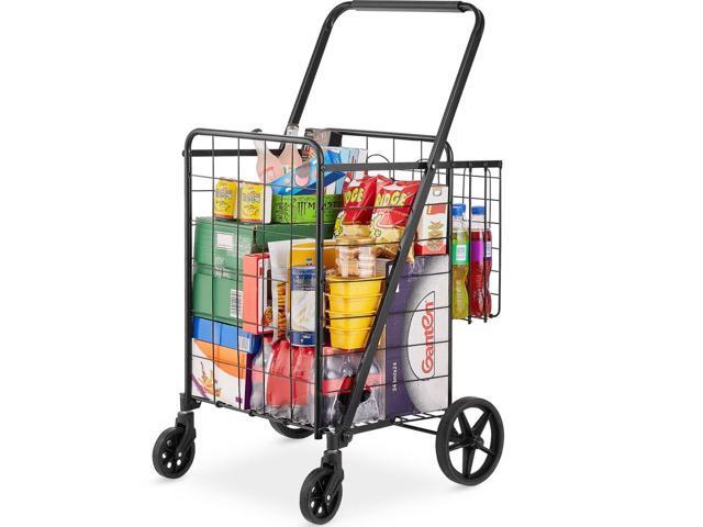 Click here for VEVOR Folding Shopping Cart  Jumbo Grocery Cart wi... prices