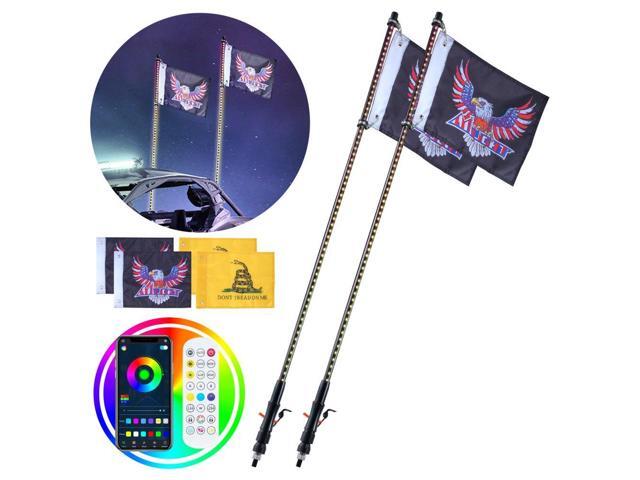 Click here for VEVOR 2 PCS 4 FT Whip Light  APP & RF Remote Contr... prices