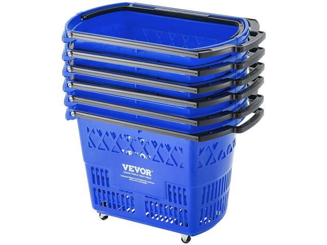 Click here for VEVOR Plastic Rolling Shopping Trolley Basket On W... prices