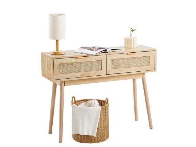 Click here for VEVOR Rattan Console Table with 2 Storage Drawers... prices