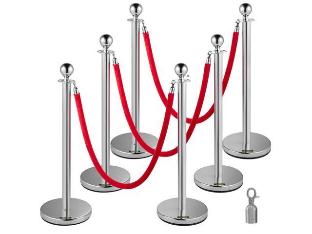 Click here for VEVOR 6PCS Red Rope Stanchion Silver Post Crowd Co... prices