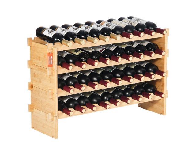 Click here for VEVOR 36 Bottle Stackable Modular Wine Rack Bamboo... prices