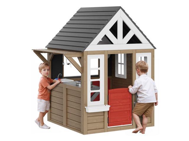 Click here for VEVOR Outdoor Wooden Playhouse Kids Garden Games C... prices